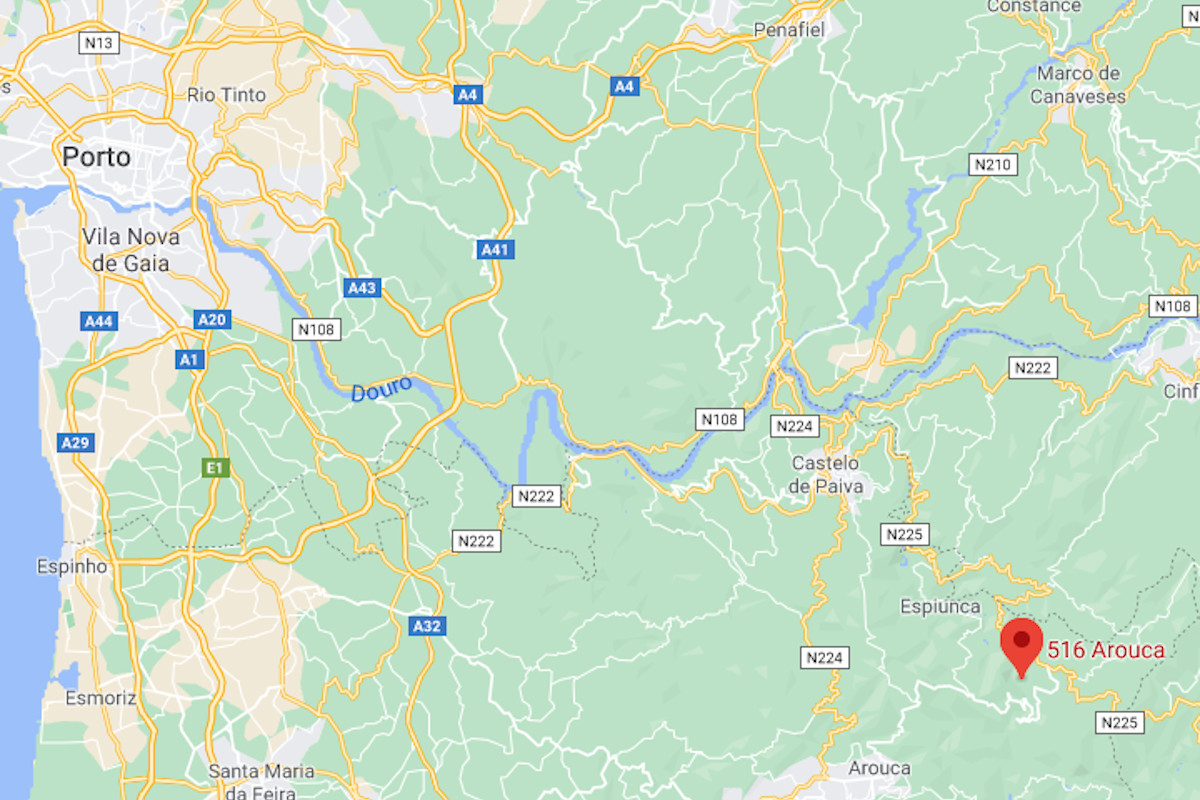 Most 516 Arouca - Prstom na mape